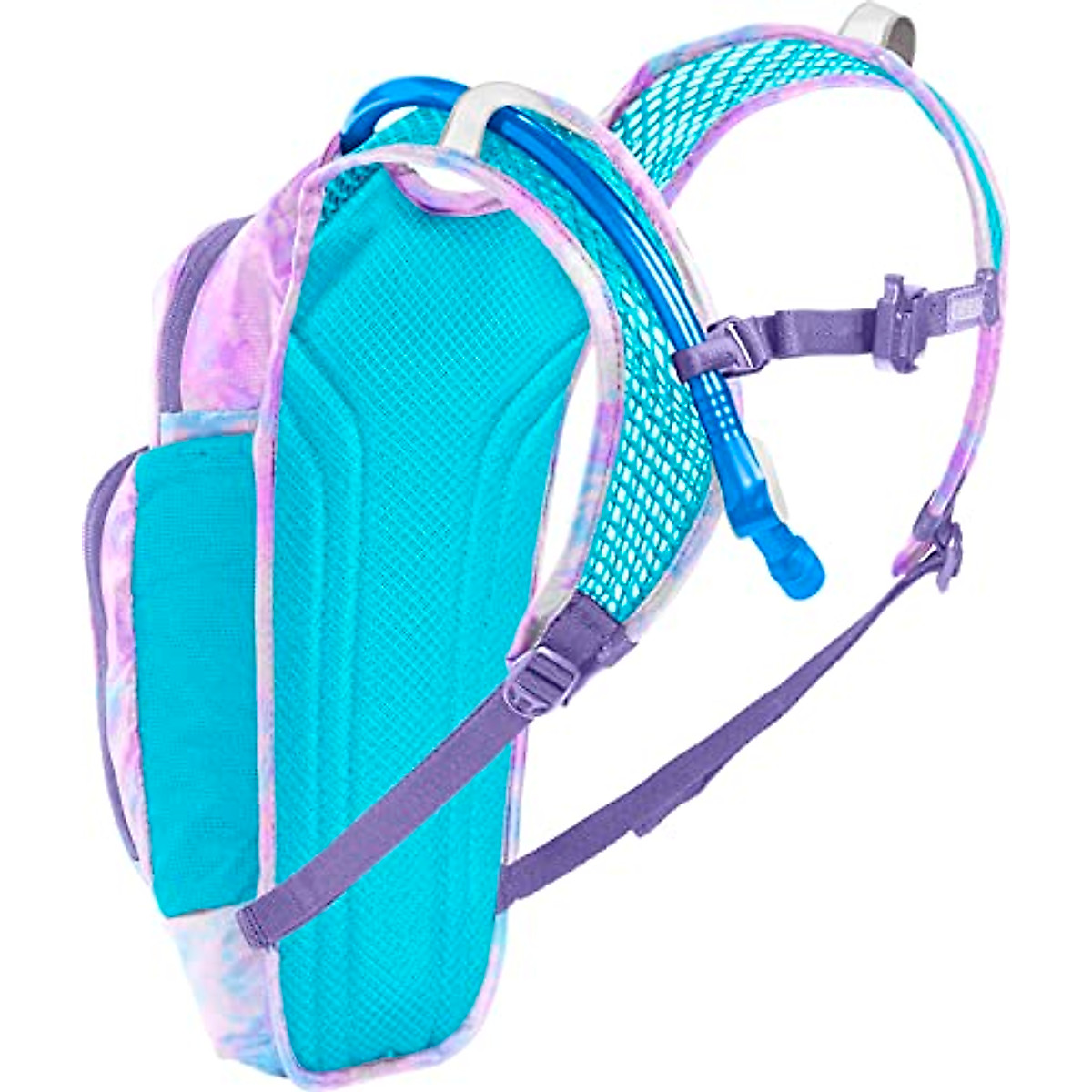 CamelBak Mini M.U.L.E. Kids Hydration Backpack for Hiking and Biking, 50 oz, Tie Dye/Pink