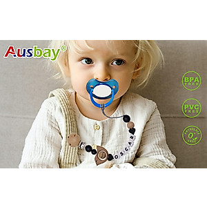 Personalized Stroller Clip with Name, Wooden Bird Shape (Grey)