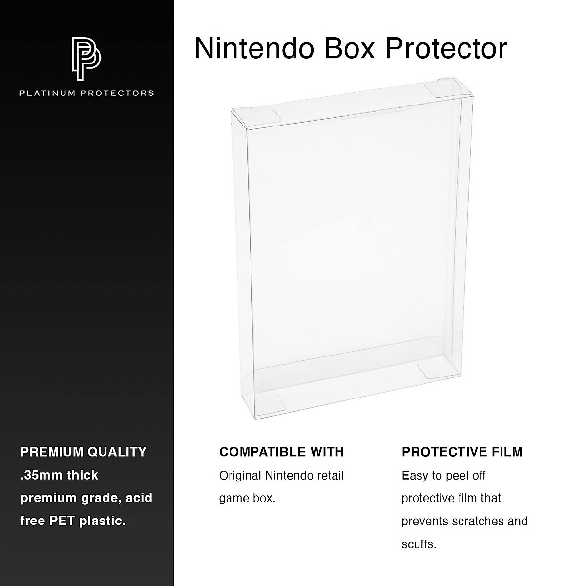 Viturio Nintendo NES Game Box Protector Cases (10 Pack) Clear Plastic .35mm