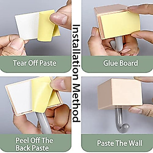 DONGJINGO Hidden Cat Wall Hanging Hook Seamless,Fun Adhesive Kids Wall Hooks, Utility Cat Hook for Wall Hanging Decorations (6pcs)