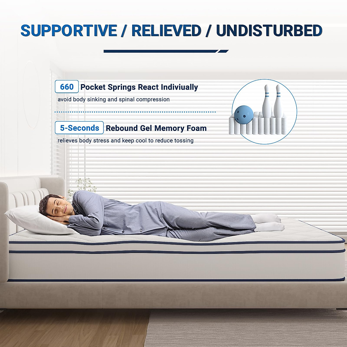 Avenco Full Size Mattress 10 Inch, Hybrid Full Mattresses in a Box with Gel Memory Foam, Individually Pocket Coils for Support and Pressure Relief, Medium Firm Full Bed Mattress, CertiPUR-US Certified