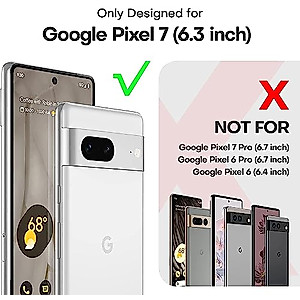 TAURI [5 in 1 Designed for Google Pixel 7 Case Clear, [Not Yellowing] with 2 Tempered Glass Screen Protector + 2 Camera Lens Protector, [Military Grade Drop Protection] Slim for Pixel 7 Phone Case