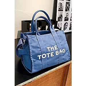 Tote Bag for Women, Travel Canvas Tote Bags for Women, Fashion Crossbody Bags Handbag Bag Casual Large Capacity for Office, Travel, School - BlueBlack