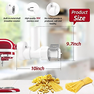 POSKZLE Pasta Attachment for Kitchenaid Stand Mixer with 6 Different Shapes Pasta Press Outlet,Durable 6-in-1 Pasta Extruder for Kitchenaid Mixer (SPXN02)