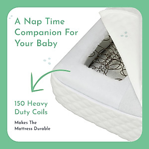 Evolur Comfort Plus Classic 150 Coil Inner Spring Crib & Toddler Mattress, Removable Soft Zipper Cover, Waterproof Greenguard Gold Certified