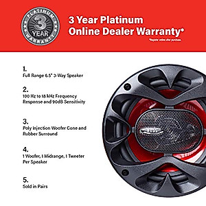 BOSS Audio Systems CH6530 Chaos Series 6.5 Inch Car Stereo Door Speakers - 300 Watts Max, 3 Way, Full Range Audio, Tweeters, Coaxial, Sold in Pairs