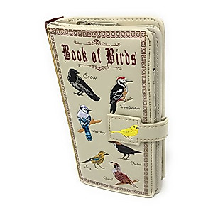 Shag Wear Bird Wallet for Women 7" (Book of Birds Beige)