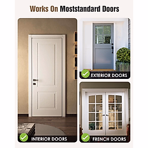 Door Locks for Kids Safety,Child Proof Interior/Exterior Door Lock of Top,Made of Durable Metal for Toddler,Perable from Both Sides,Prevent Pet or Baby from Entering Bedroom & Basement(Black,1 Pack)