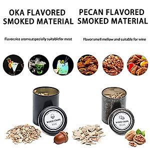 HOHXFYP Wood Chips for Smoker, 4 pcs Natural Wood Chips for Smoking Gun and Grill, Great for Whisky Cocktail Smoker Beef Pork Chicken Fish(Apple, Cherry, Oak, Pecan)