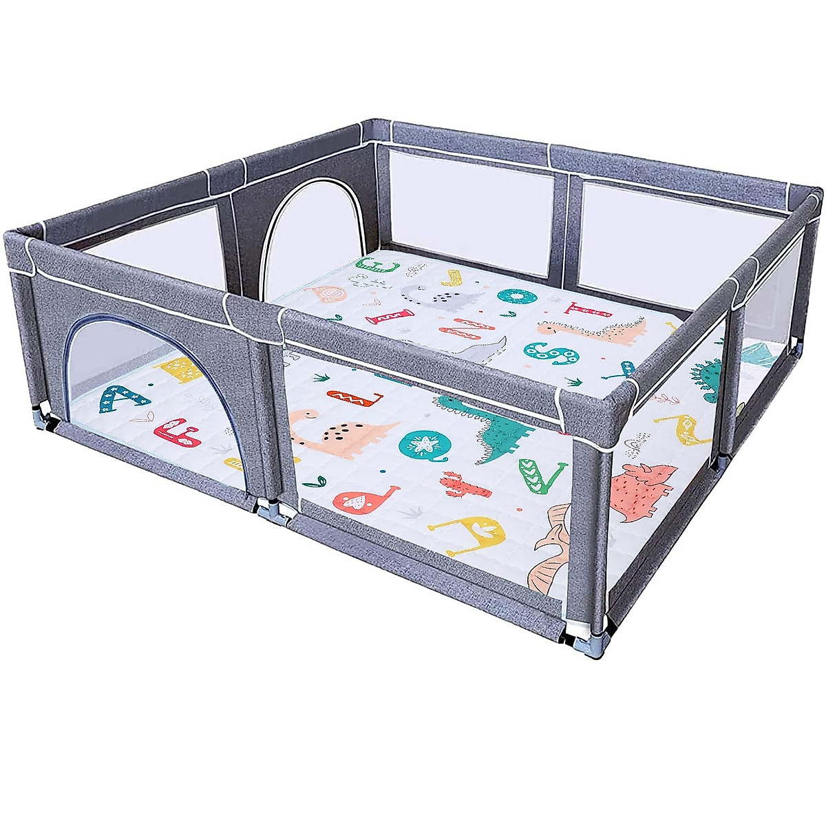 MEM Playpen Mat 71" X 59" Baby Play Mat, Thicken One-Piece Baby Crawling Mat, Non Slip Washable Play Mats for Floor, Cushioned Baby Playmat Floor Mat for Infants, Babies, Toddlers