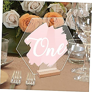 TOKIDNY 10 Pcs Hexagonal Table Dining Room Table Decor Reception Table Number Wedding Sign Dinner Table Decor Wedding Decor Cafe Table Numbers Wedding Place Sign Acrylic Table Numbers Sign