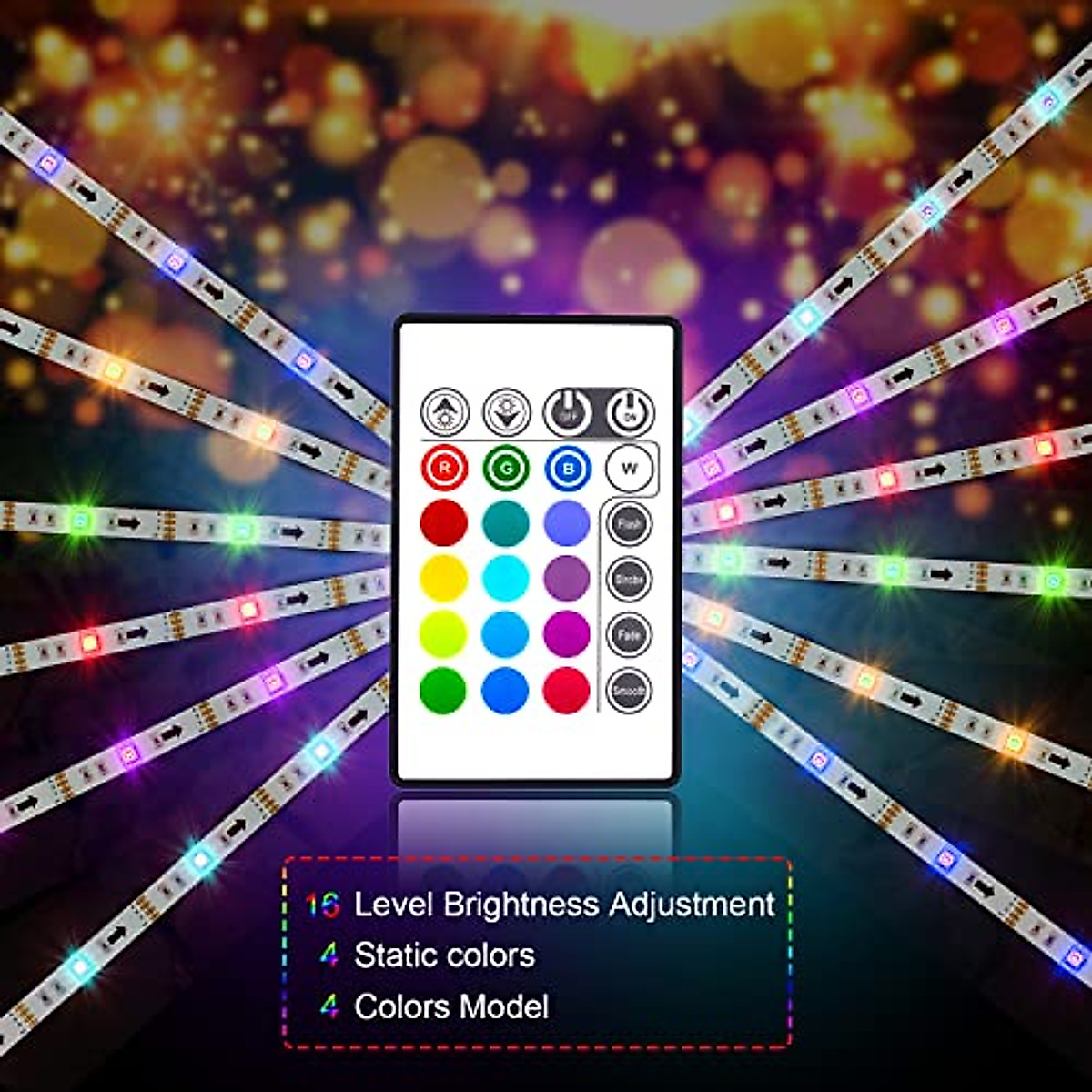 PANGTON VILLA Led Strip Lights 23ft for 85-100in TV, LED TV Backlight Kit with Remote - 16 Color 5050 LEDs Bias Lighting for HDTV