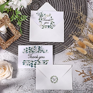245 Pack Thank You Cards with Envelopes and Stickers Greenery Thank You Cards Thank You Notes Greeting Cards Blank Note Cards for Wedding, Bridal Shower, Baby Shower and All Occasions