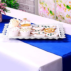 LGHome Pack of 10 Wedding 12 x 108 inch Satin Table Runner for Wedding Banquet Decoration- Royal Blue