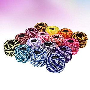 Beavorty Bracelet Making Kit 16 Roll Embroidery Thread Floss Set Rainbow Color Cross Threads Sewing Thread Wool Cotton Line Sewing Craft Art Supplies (Mixed Color) Bracelet Making Kit Beads