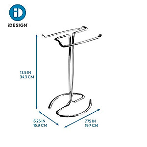 iDesign Metal Hand Towel Rack, The Axis Collection – Holds 2 Hand Towels, 7.75” x 6.25” x 13.5”, Chrome