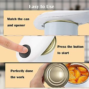 Electric Can Opener, One-Touch Switch Can Opener, Safe Smooth No Sharp Edges Can Opener for Almost Size Can, Can Opener Electric Best Kitchen Gadgets for Chefs, Arthritis and Seniors