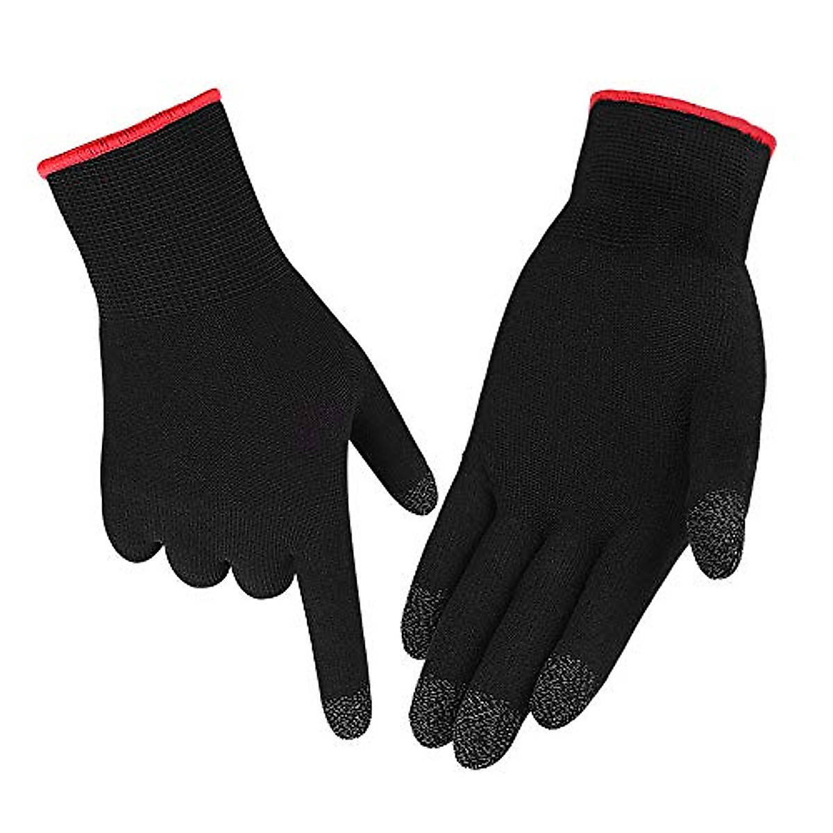 ZEPOHCK Game Gloves, Anti-Sweat Breathable Touch Finger Gaming Glove for Highly Sensitive Nano-Silver Fiber Material, Support Almost All Mobile Gaming (Black)