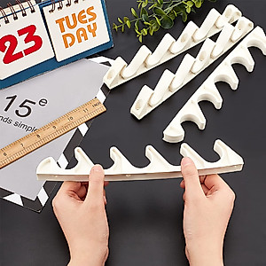 AHANDMAKER 4 Pcs Adjustment Brackets for Chaise, 5 Position Back Support Adjuster for Outdoor Patio Lounge, Plastic Hook Hangers, Vertical Hook Rack for Recliner Parts Replacement, Beige