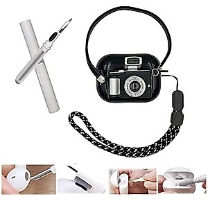 sgpcn Airpods pro 2 Case,Cute Cover for Airpod pro 2nd Generation Case,Cool Cartoon Anime Design Series and Lanyard+Earphone Cleaning Pen 4in1 for Woman Girls Airpod pro 2 Case (Black Camera)