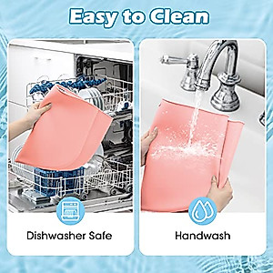 2 Pack Slow Cooker Liners - Reusable Crock pot Divider, Safe Silicone Cooking Bags Fit 7-8 Quarts Oval or Round Pot (Fit 7-8 Quarts Grey+Pink)