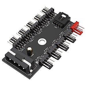 Fancasee 4-Pin PWM Fan Power Supply Cable 1 to 10 Way Splitter Hub 4 Pin Molex Powered PC Case Motherboard Fan Power Extension Cable Cord for ATX Computer Case 4-Pin and 3-Pin Cooling Fans