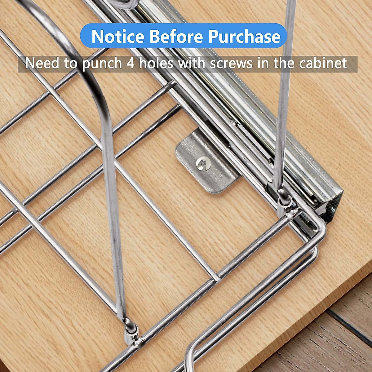 Pull Out Pot and Pan Organizer for Cabinet, Slide Out Pans and Pots Lid Holder Cutting Board Organizer (Include Water Tray)