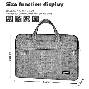 Qishare 11.6 12 inch Laptop Case Laptop Shoulder Bag, Multi-functional Notebook Sleeve Carrying Case With Strap for Notebook Microsoft Surface Pro 6/5/4/3 Macbook Air 11 12(Gray Lines)