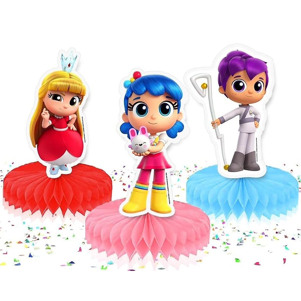 PC True and The Rainbow Kingdom Honeycombs Table Centerpieces for Birthday Party Decorations