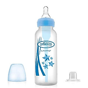 DR. Brown's Options Baby Bottles, 2-in-1 Transition KIT, Single, Blue, 8 Ounce