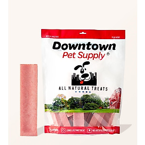 Downtown Pet Supply Strawberry Yak Chews for Dogs, Nutrient-Rich Himalayan Dog Chews, Long Lasting, Odorless and Easy to Digest - 1 LB