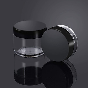 Onwon 10 Pieces Empty Clear Plastic Makeup Sample Containers with 2 Pieces Mini Spatula 3/5 / 10/15 / 20 Gram Size Cosmetic Pot Jars with Screw Cap Lids