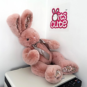 oitscute Faux-Fur 24" Cute Stuffed Animals Bunny Plush Toy for Girl,Baby,Kid (Pink)