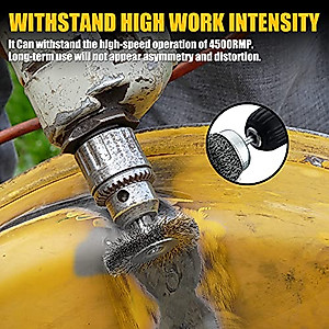 TILAX Drill Wire Brush End Brush Set 6 Piece, Wire Brushes for Cleaning 1/4 Inch Arbor 0.012 inch Coarse Carbon Steel Crimping Wire Wheel, Paint-Surface and Small Spaces Can be Treated.