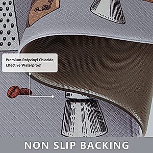 Alishomtll 2 PCS Kitchen Rugs and Mats,Cushioned Anti-Fatigue Kitchen Rugs, Waterproof Non-Slip Kitchen Mats, Washable Coffee Time Kitchen Mats for Floor Kitchen Laundry Office (17.3"x30"+17.3"x47")