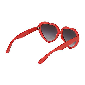 Gravity Shades Oversized Heart Shaped Sunglasses, Red