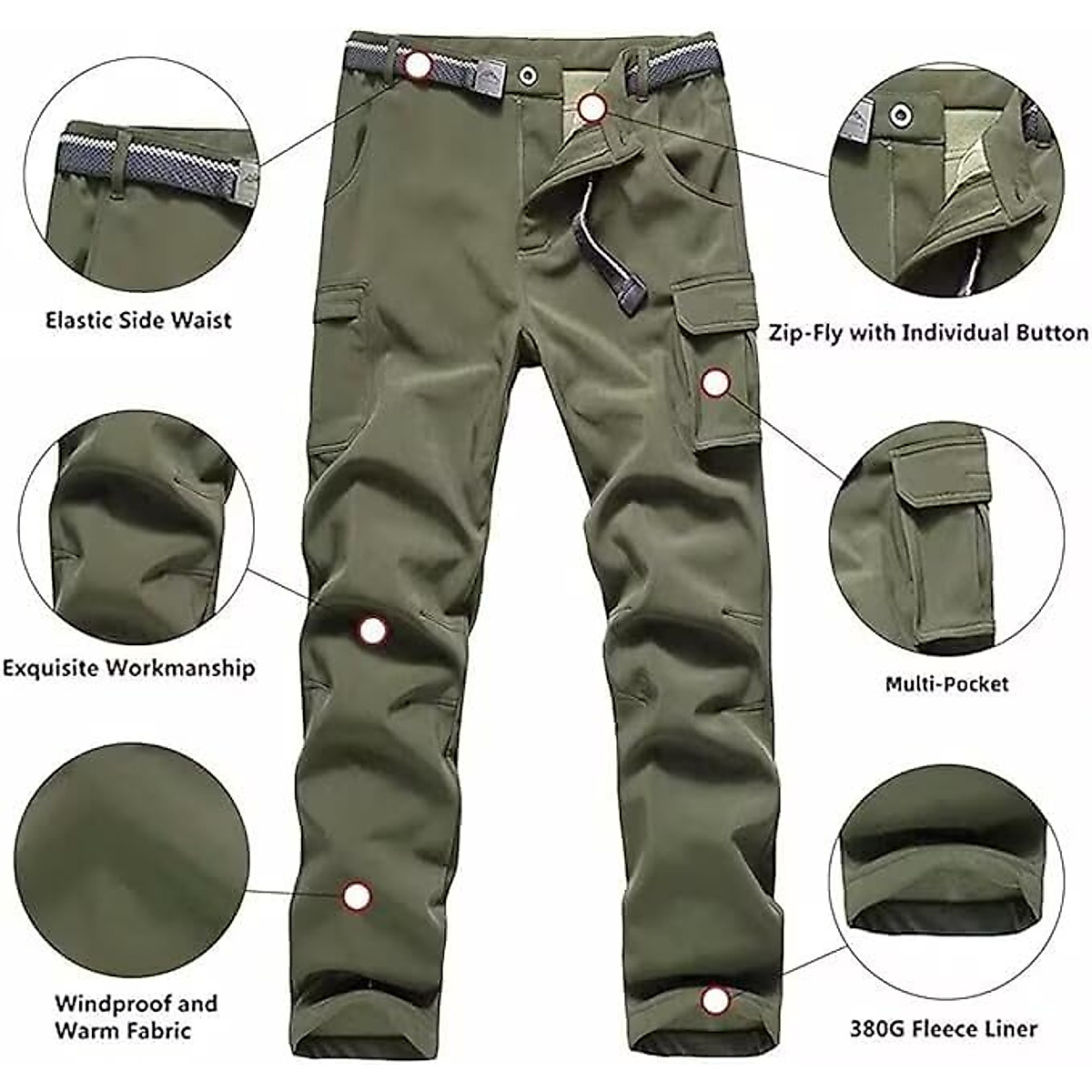 Anyanmoutn Kids Boys Fleece Lined Hiking Pants, Hiking Snow Ski Pants Boys Waterproof Winter Warm Outdoor Insulated Softshell Pants