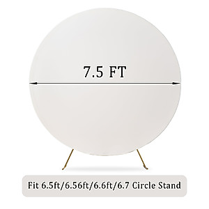7.5ft Ivory Round Backdrop Cover Suitable for 7.5ft Circle Stand,Polyester Pure Ivory Birthday Party Wedding Photography Circle Arch Backdrop Cover