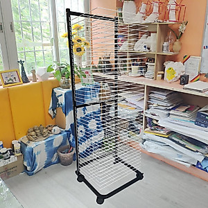 Art Drying Rack for Classroom Drying Rack for Art Drying Rack for Art Metal Wire Work Display Rack, Solid Metal, Art Carts With Wheels for Classroom Art Studios and Home Use. Drying & Print Racks
