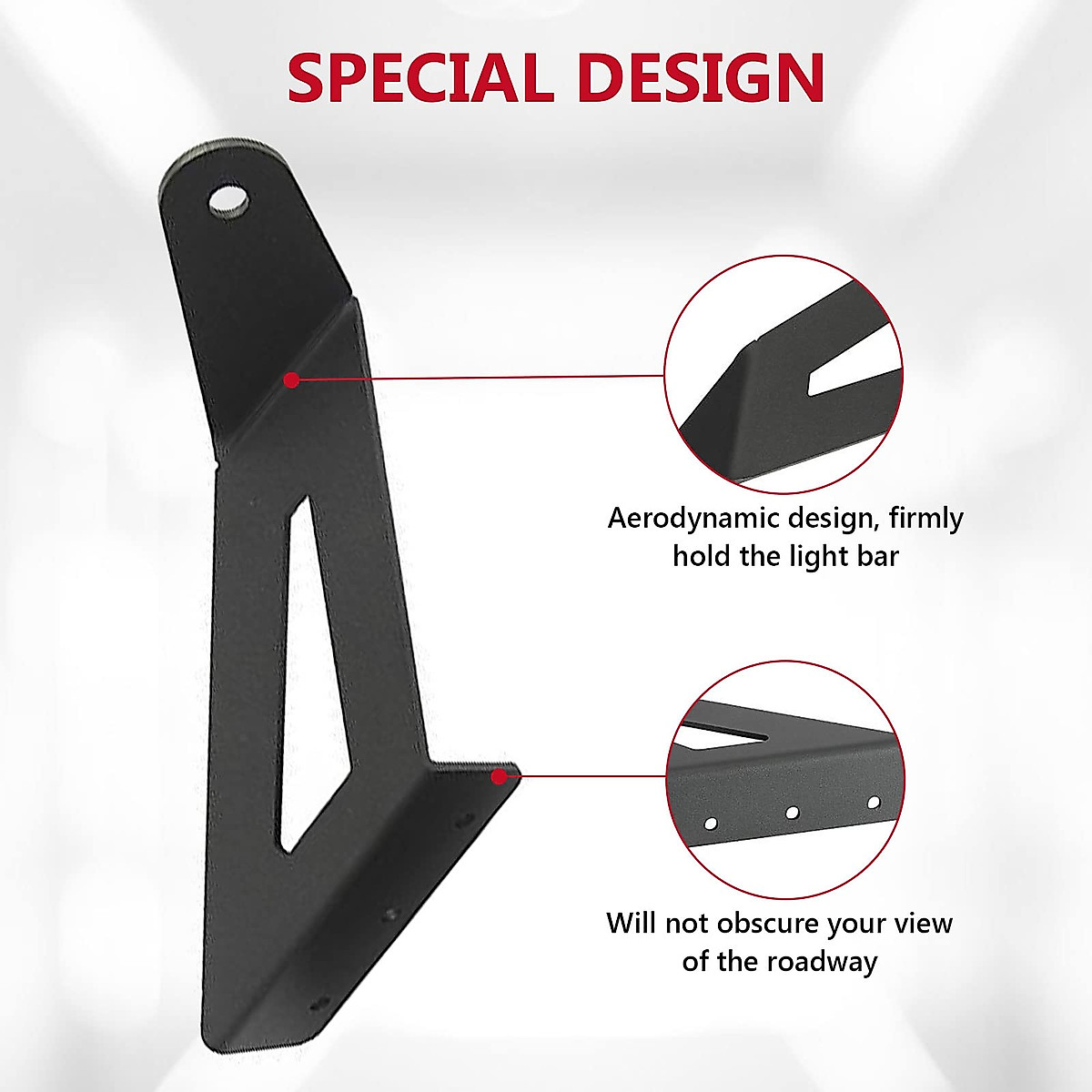 ALAVENTE 54" Curved Light Bar Upper Windshield Mount Brackets Kit for Ford F-250 / F-350 Super Duty 1999-2015, 54 inch Windshield Off Road Light Bar Brackets Mount