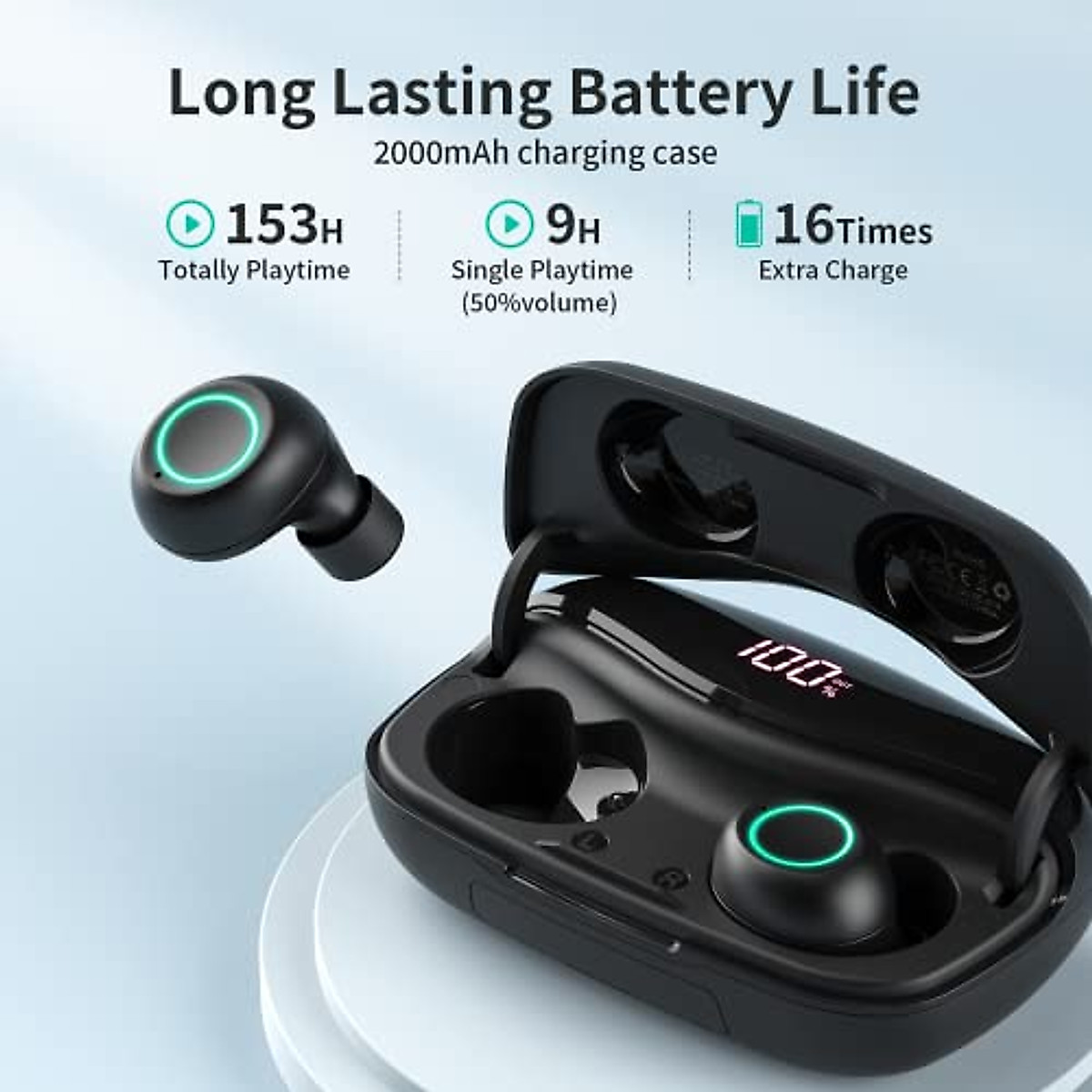 PSIER Bluetooth Earbuds Wireless Headphone