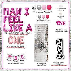 Wonmelody Western Cowgirl 1st Birthday Decorations Disco Man I Feel Like I'M One Birthday Decor Disco Cowgirl 1st Birthday Garland Kit High Chair Banner Curtains Cake Topper for My First Rodeo Party