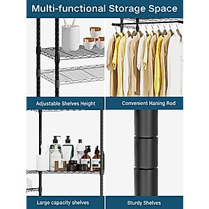 YORKING Clothes Drying Rack, Over The Washer and Dryer Storage Shelf with Adjustable Shelves, Space Saving Drying Rack for Laundry Room Easy Storage