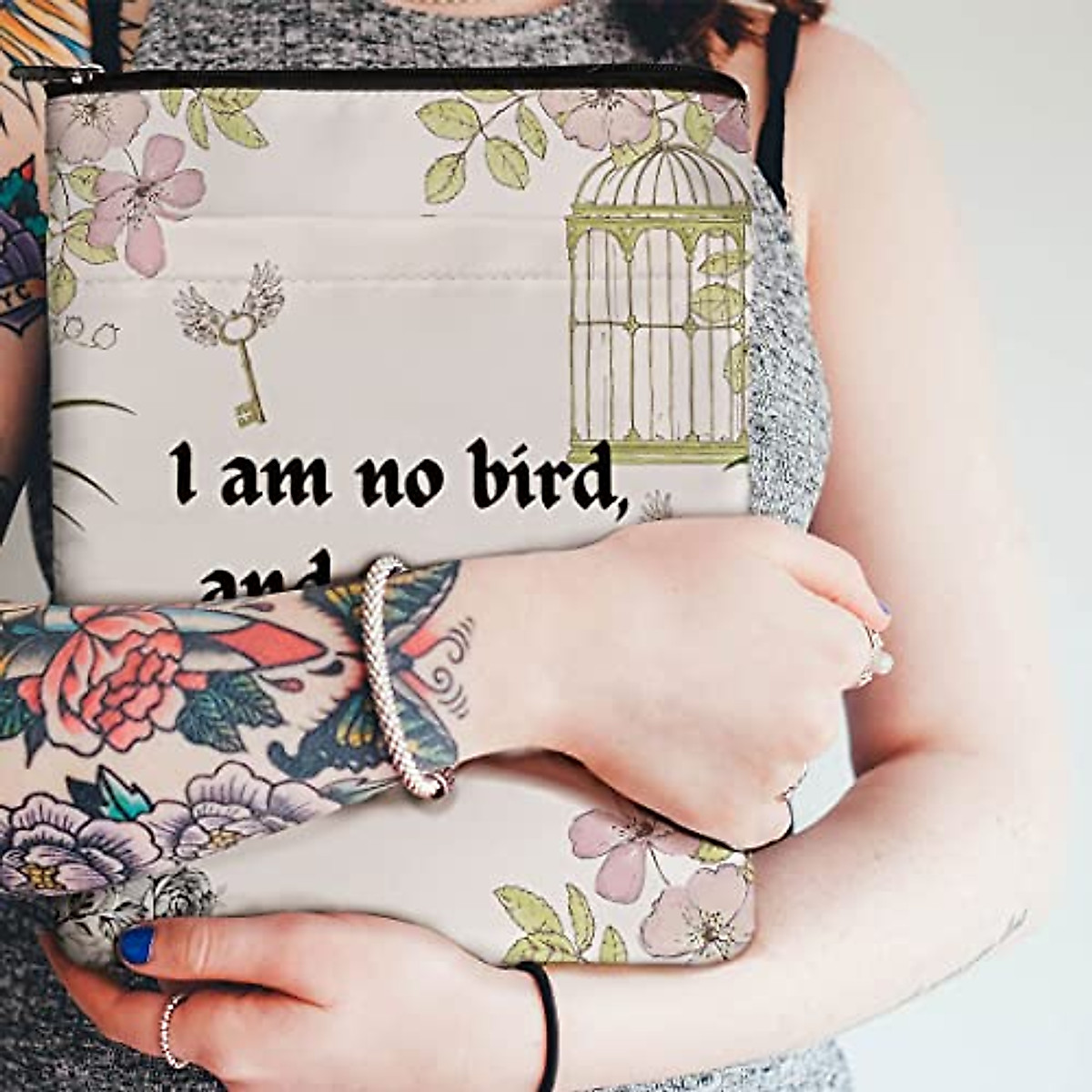 MAOFAED Inspirational Quote I Am No Bird and No Net Ensnares Me Book Sleeve Literature Gift Book Protector (I am no Bird Book Sleeve)