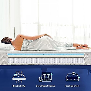 Olee Sleep 10 inch Omega Hybrid Gel Infused Memory Foam and Pocket Spring Mattress (Full)