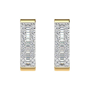 1/4 Carat Diamond Hoop & Huggies Earrings in 10K Yellow Gold