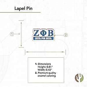 Zeta Phi Beta Lapel Pin Enamel Sorority Greek Letter Formal Wear Blazer Jacket (Lapel Pin - Design A)