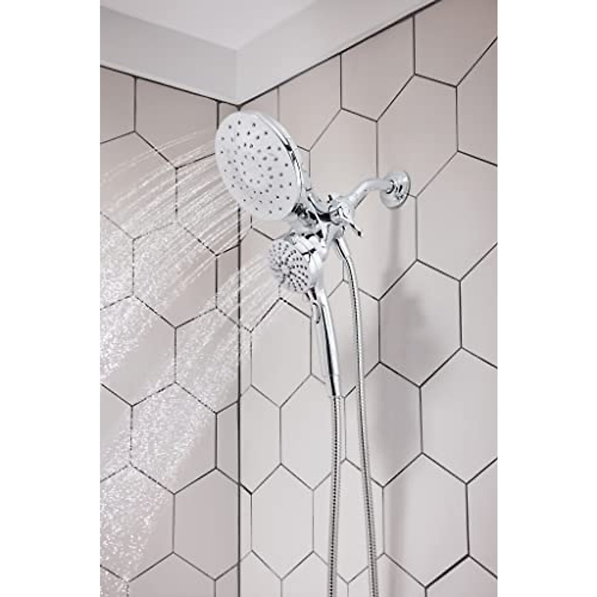 Moen Engage Magnetix Chrome 2.5 GPM Handheld/Rain Shower Head 2-in-1 Combo Featuring Magnetic Docking System, Rain Shower Head with Handheld Spray, 26009