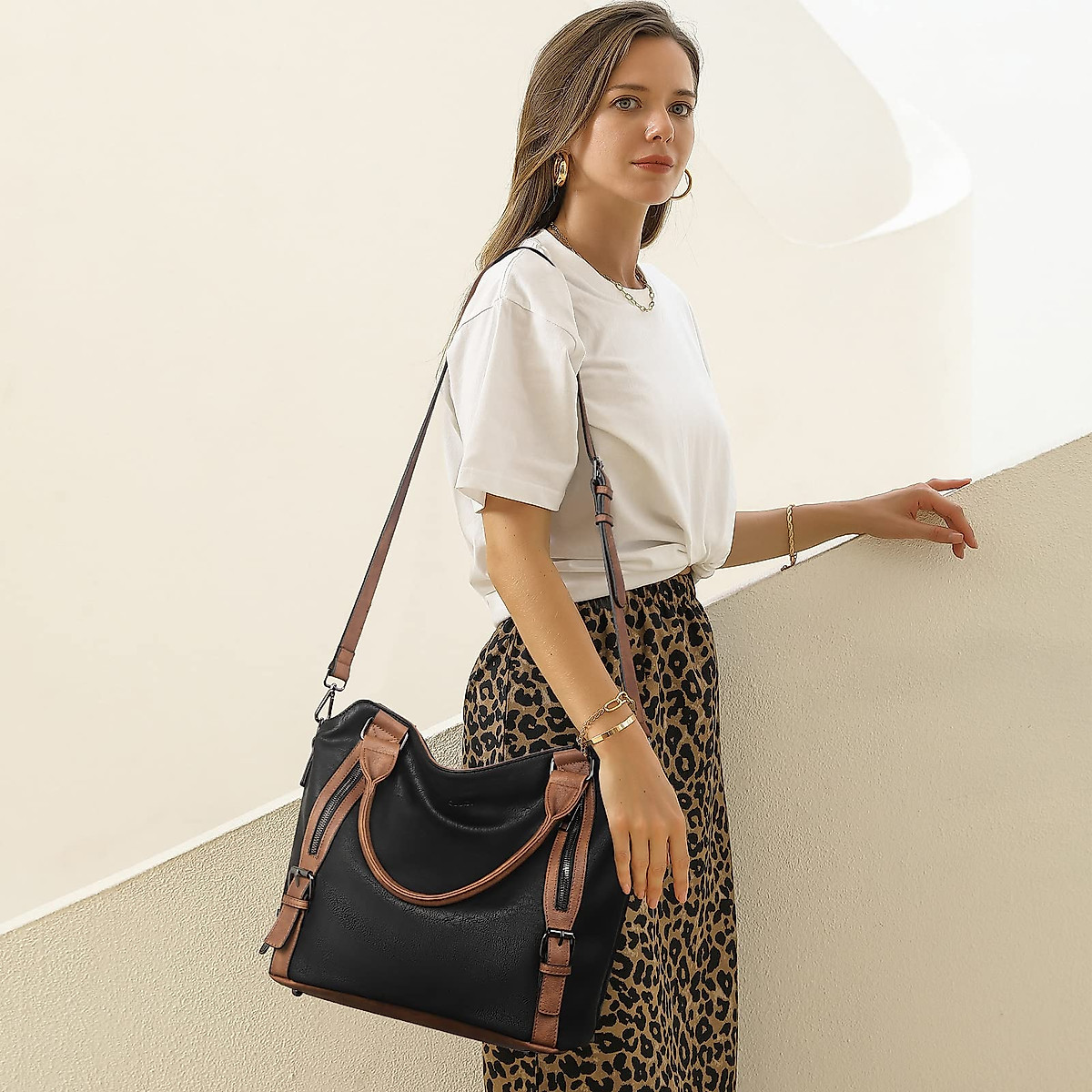 CLUCI Hobo Bags for Women Vegan Leather Handbags Large Ladies Purse Shoulder Bag