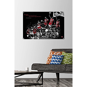 Trends International Michael Jordan - Fly Wall Poster, 22.37" x 34.00", Poster & Push Pin Bundle